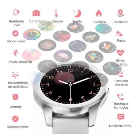Reloj Smartwatch VAK T90 Bluetooth IP67 TIMER MENSAJES FIT Negro 25'