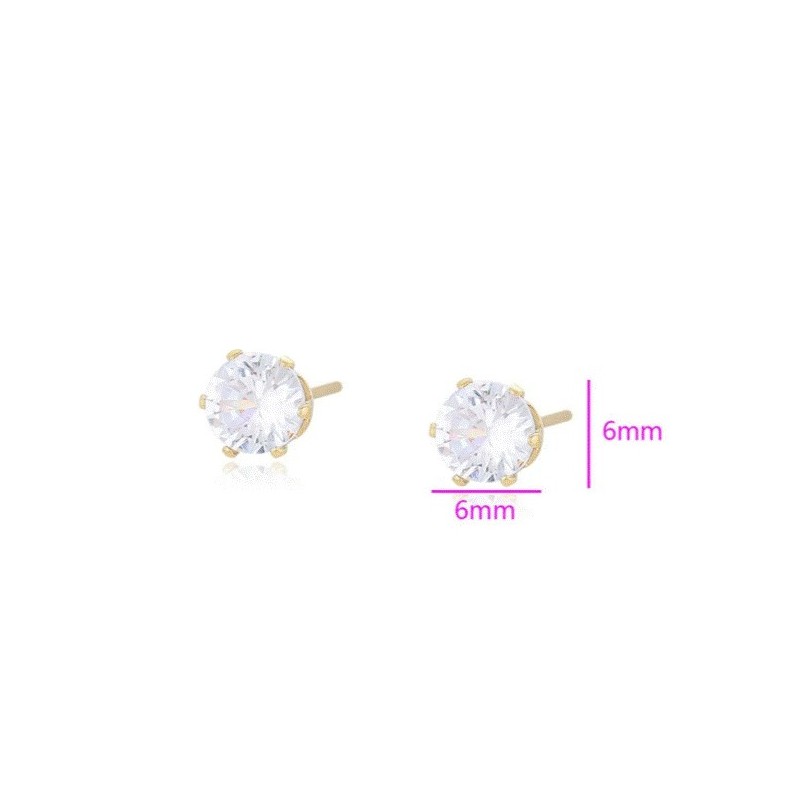 Aretes Broquel Cristal Austriaco Dama Oro Laminado Dorado